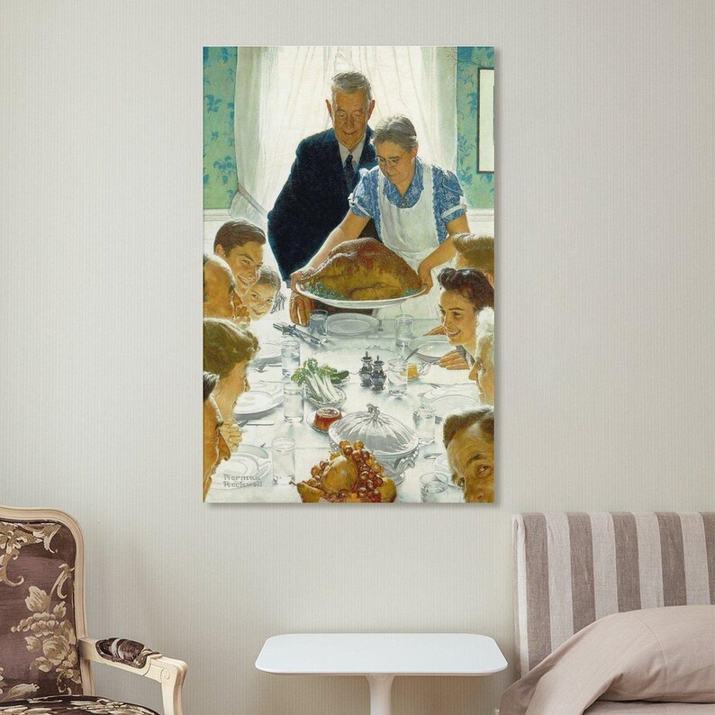 Rockwell's Four Freedoms Thanksgiving Art Print, Vintage Home Decor - Etsy
