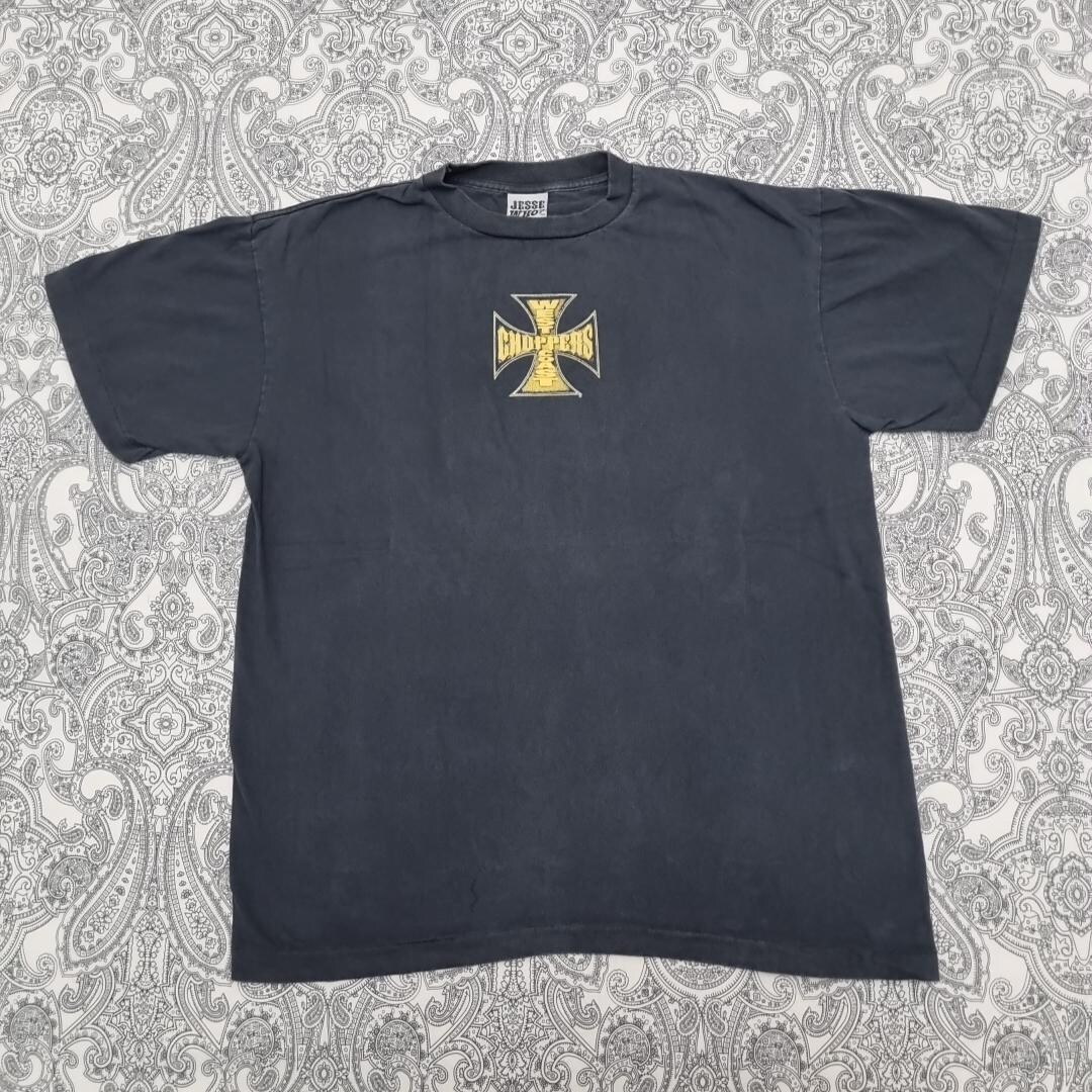 West Coast Choppers Vintage Cross T-shirt Size Large Black Yellow Logo ...