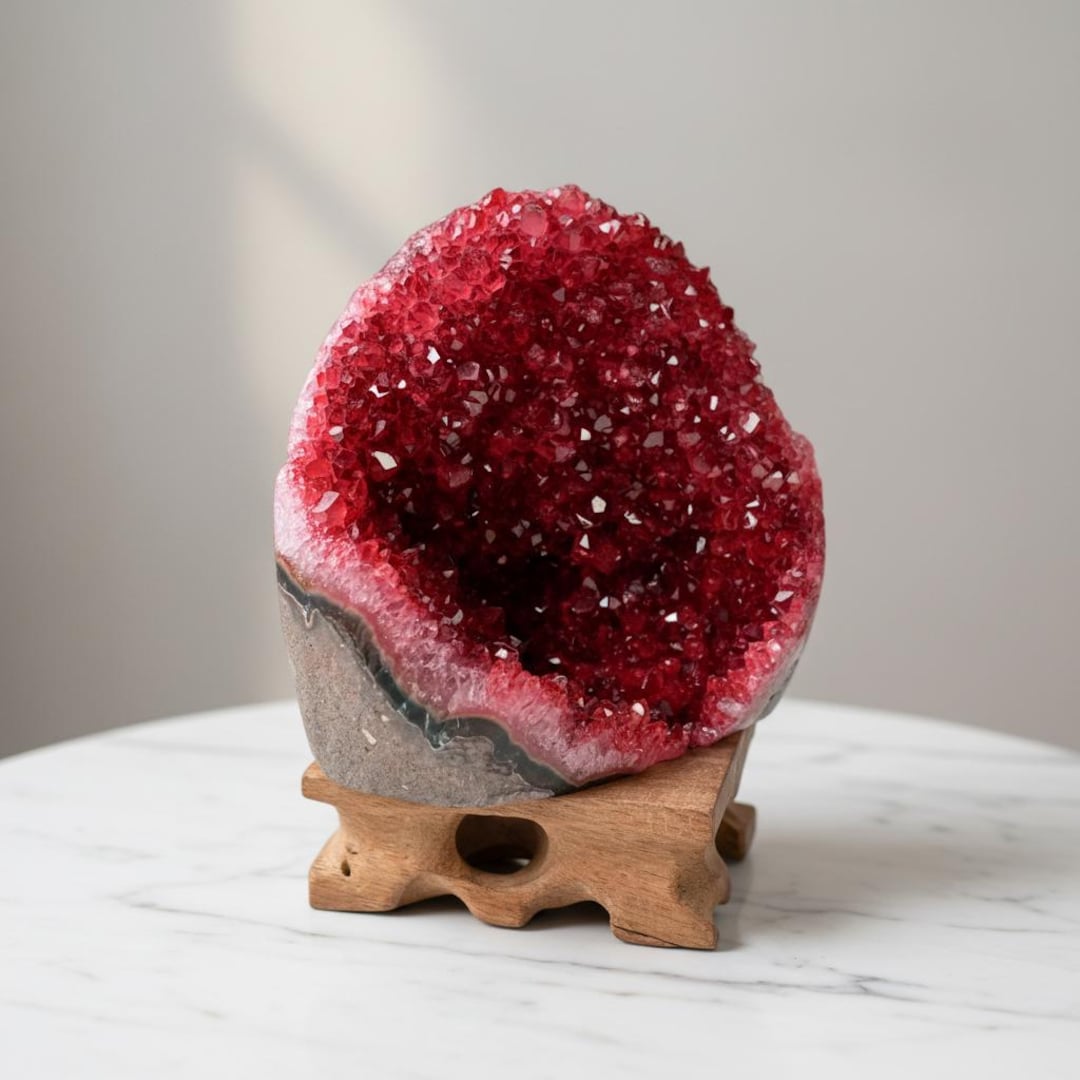 Red Amethyst Geode Cluster – Elegant Home & Office Decor, Unique ...
