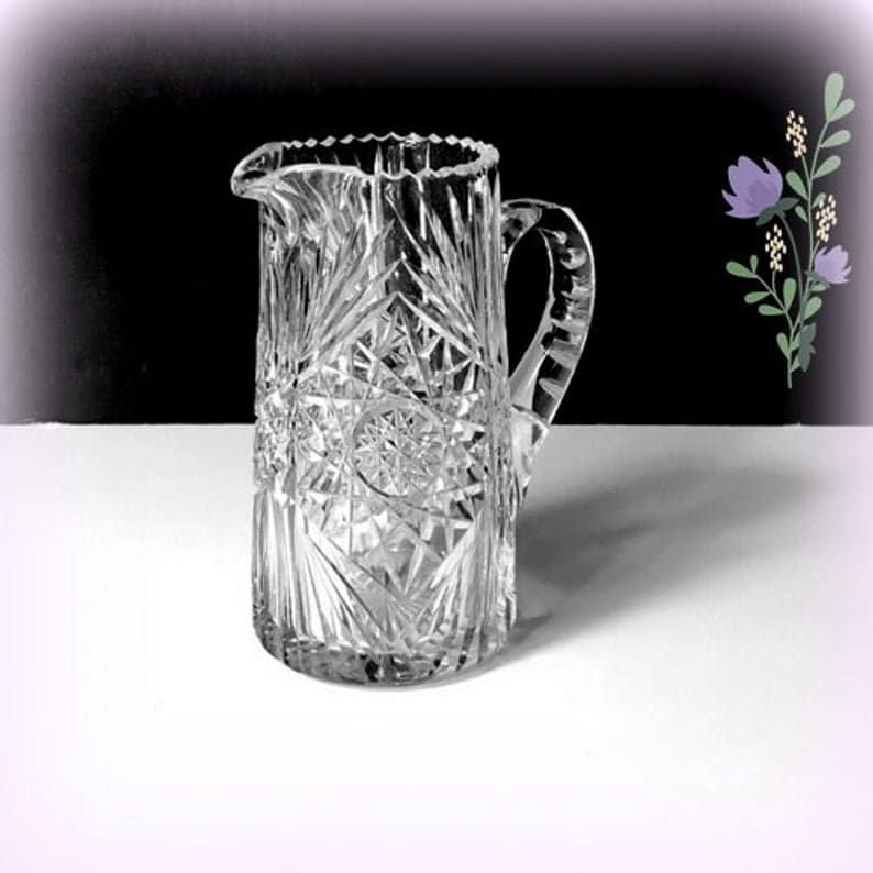 Antique Crystal Cut Glass Water Pitcher 1902 1905 - Etsy