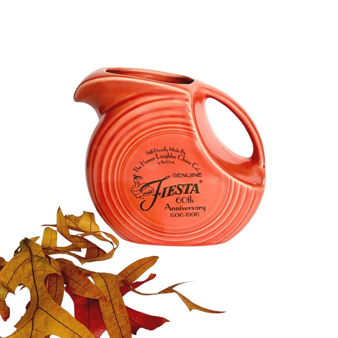 60th Anniversary Fiestaware Pitcher - Persimmon - Disk Pitcher ...