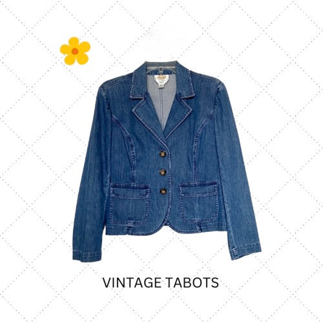 80s TALBOTS JEAN JACKET Stretch Blue Denim Size Small Made in Hong Kong Vintage Jacket - Etsy