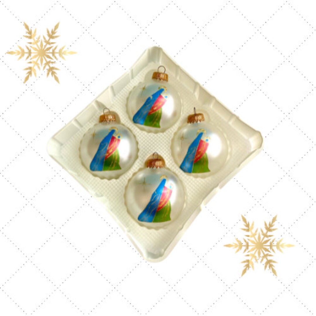 Vintage - 4 Madonna & Child Tree Ornaments - KREBS - Set of 4 - Etsy