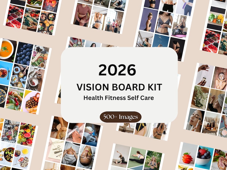 2026 Vision Board Kit | Fitness, Nutrition & Self-care (printable ...