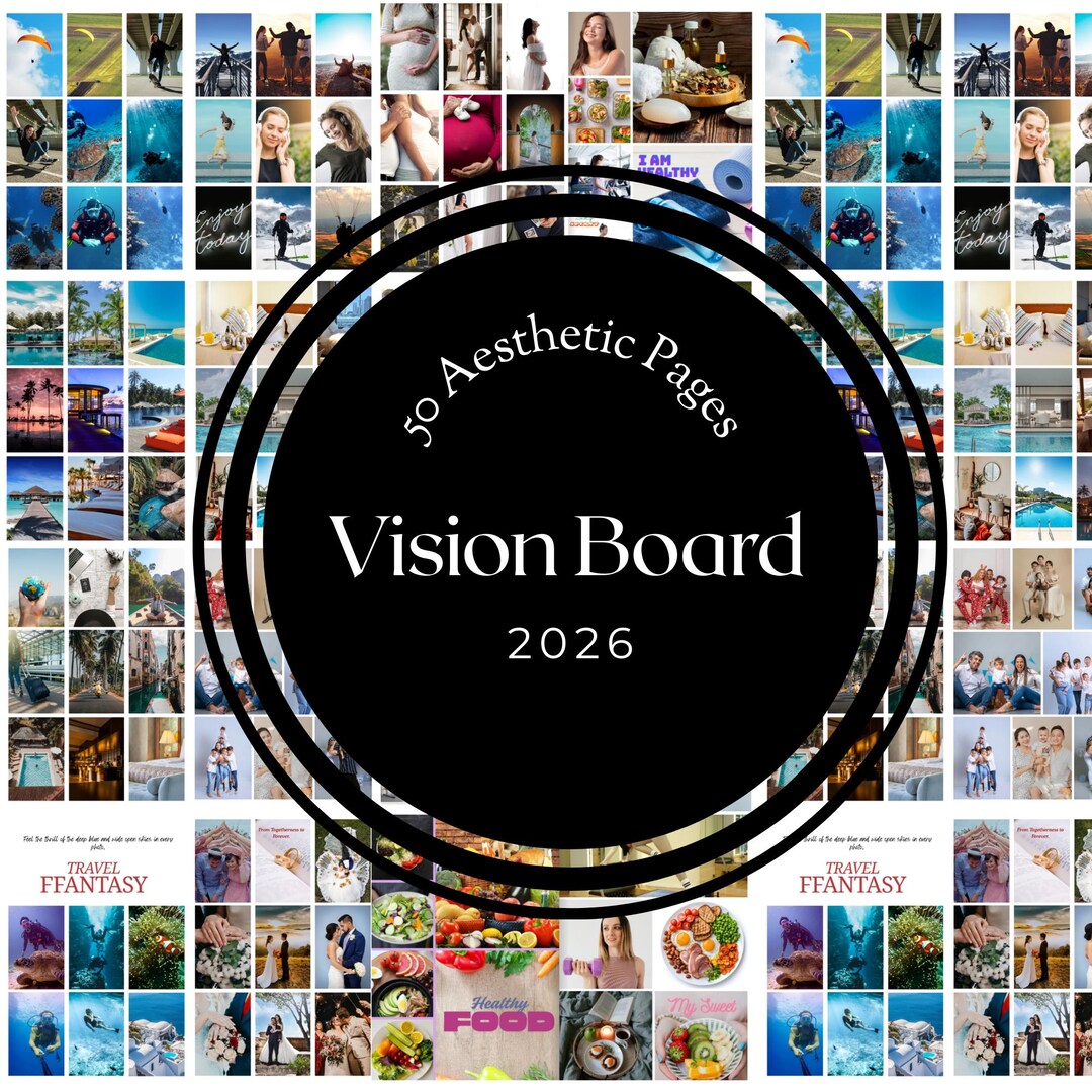Kit Vision Board imprimable | Modèles de tableau de vision esthétique ...