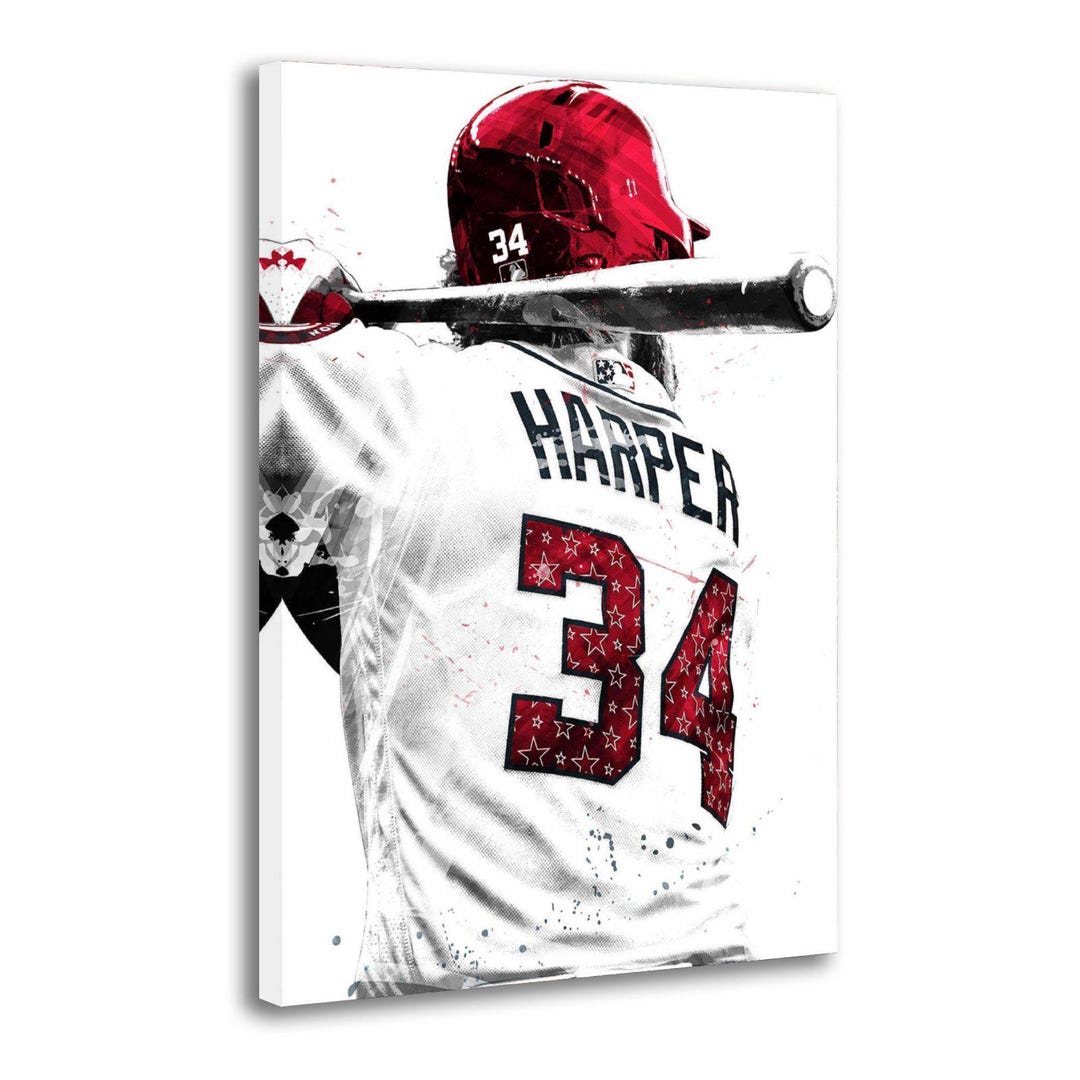 Bryce Harper Baseball Painting on Canvas Wall Art Poster Picture Print ...
