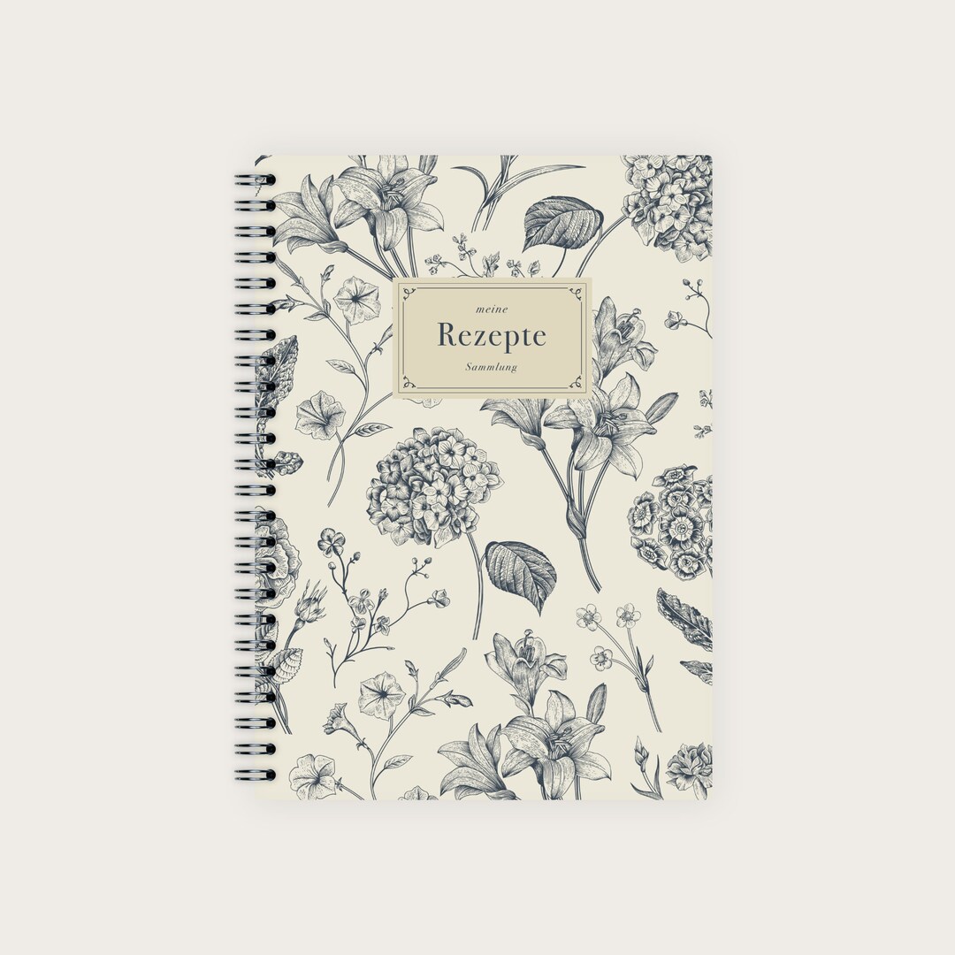 Recipe Book A5 Nature Pattern Nr. 2 Blank Cookbook to Write Your Own ...