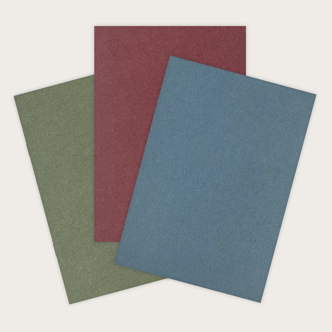 Set of 4 Notebooks Stapled A5 | Dark Green, Red, Blue - Etsy