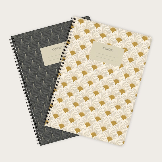 Set of 2 Notebooks A4 Art Deco Patterns Journal note Pad | Etsy