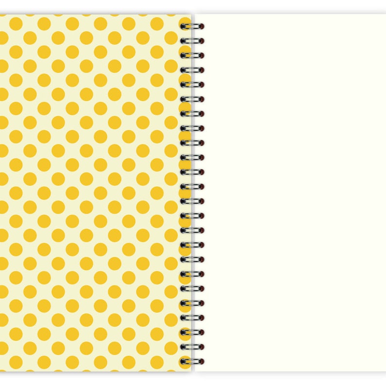 Notebook A5 Yellow Polka Dots Pattern | Etsy