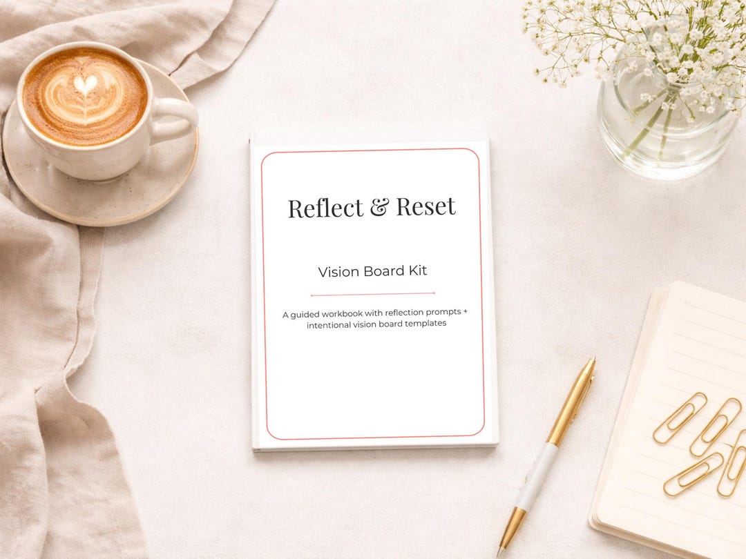 Guided Vision Board Workbook | Reflect & Reset Kit (PDF Download) - Etsy