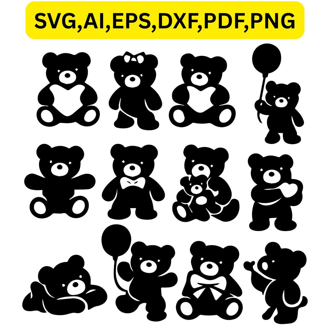 Teddy Bear SVG Bundle | Clipart, Split Monogram (digital Download) - Etsy