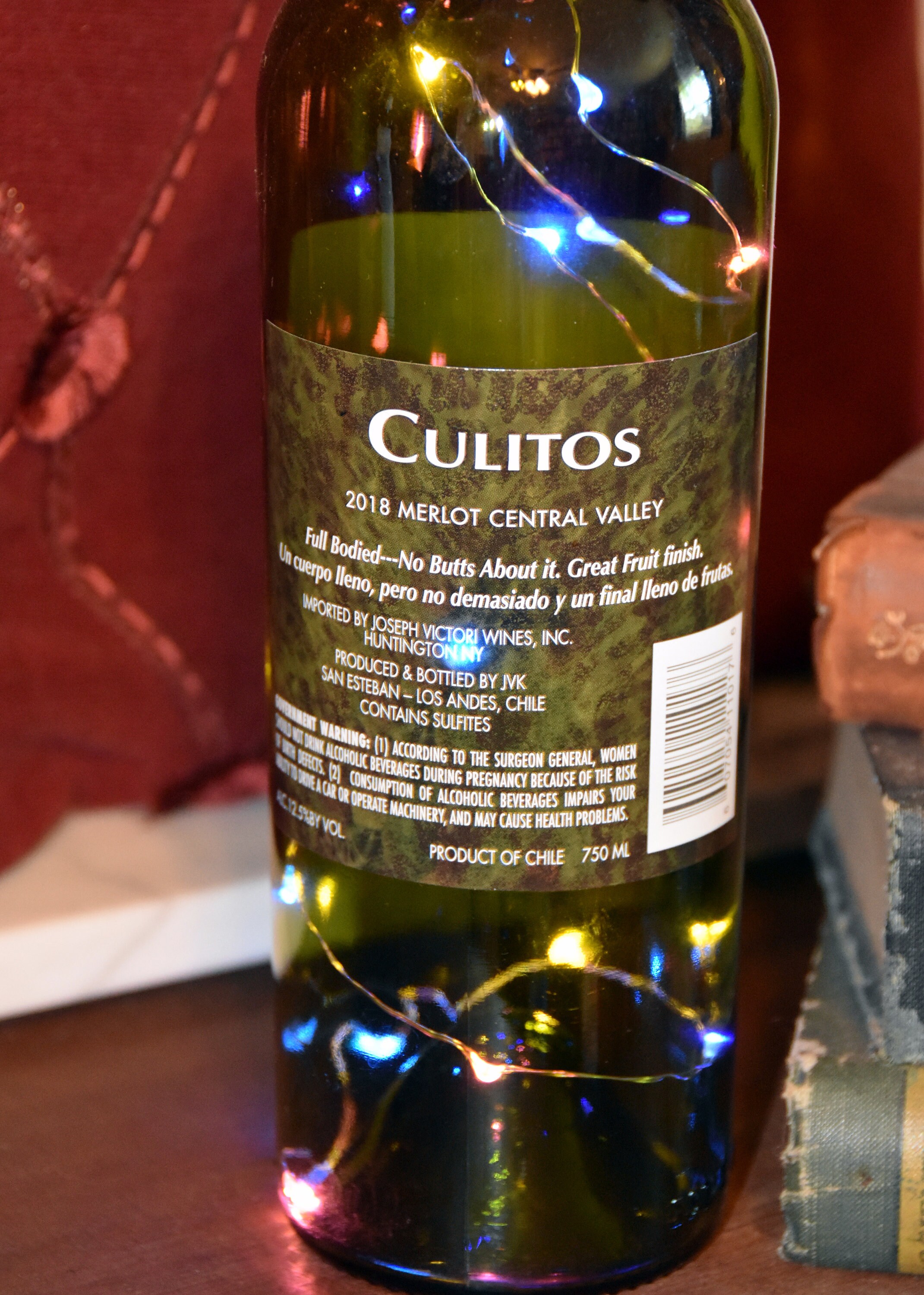 Wine Bottle Lamp Culitos Merlot Chile 2018 - Etsy UK