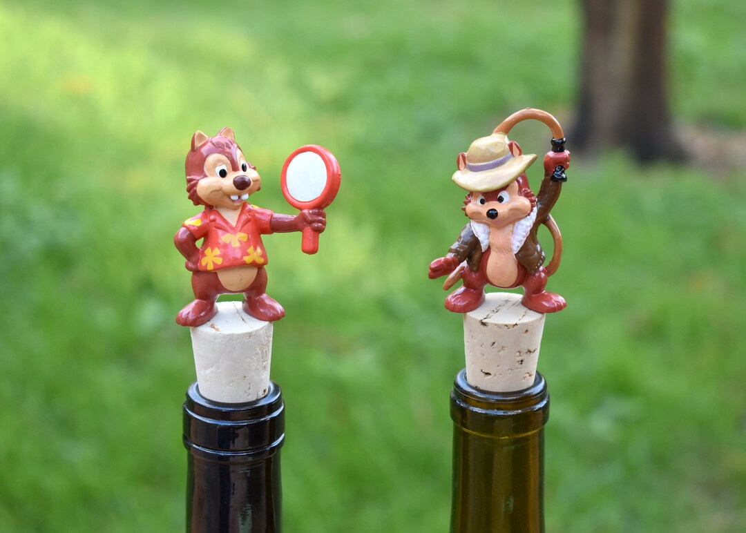 Chip and Dale Wine Bottle Stoppers Disney Chipmunks Rescue Rangers - Etsy