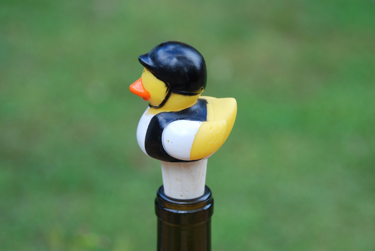 Rubber Duck Wine Bottle Stopper Biker Helmet and Vest - Etsy