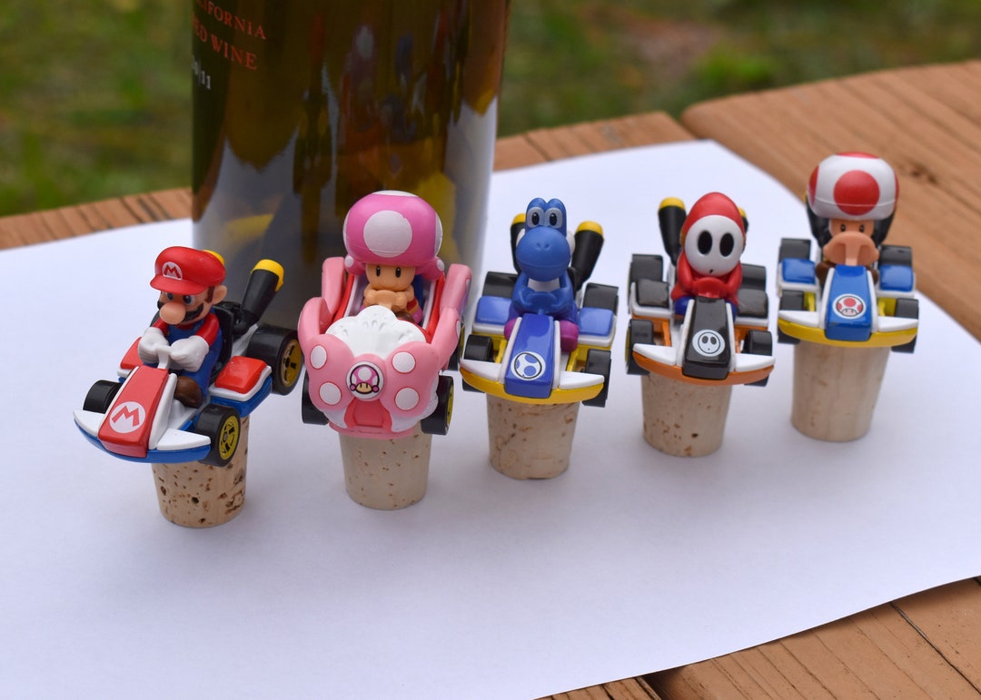 Mario Kart Wine Bottle Stoppers Mario Brothers, Mario, Blue Yoshi, Pink ...
