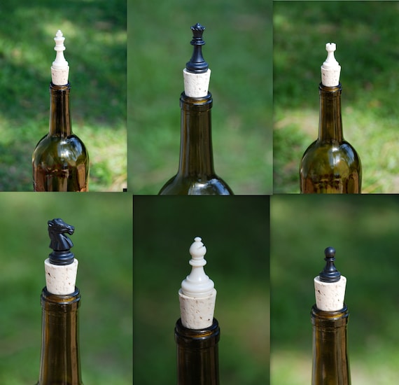 Chess Piece Wine Bottle Stopper Game Piece Knight Queen - Etsy