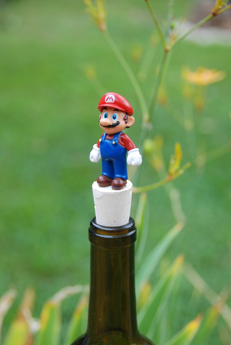Mario Wine Bottle Stopper Super Mario Brothers - Etsy
