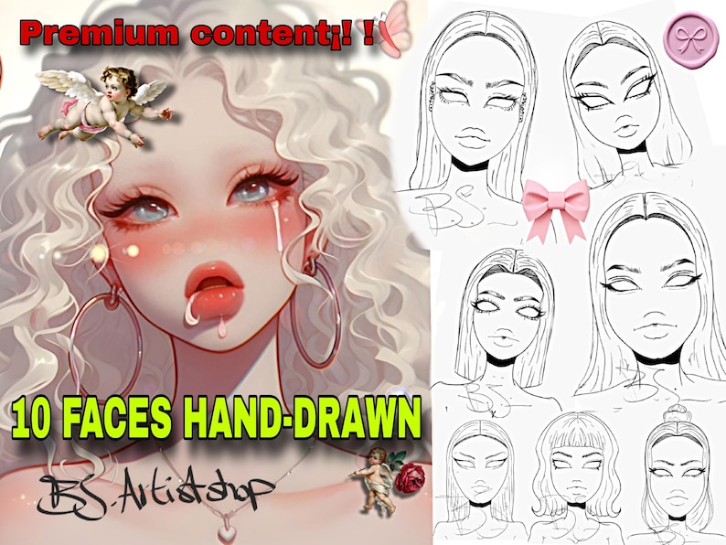 Clean Face Base Templates - 10 PDF Face Drawing Kit for Artists - Etsy