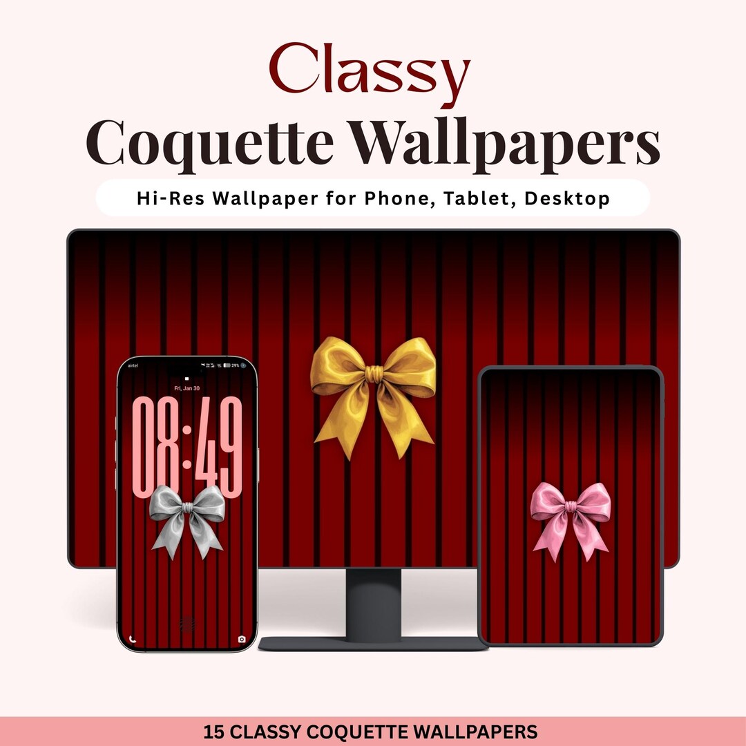 Classy Coquette Bow iPad Wallpapers Pink Aesthetic Phone, Tablet ...