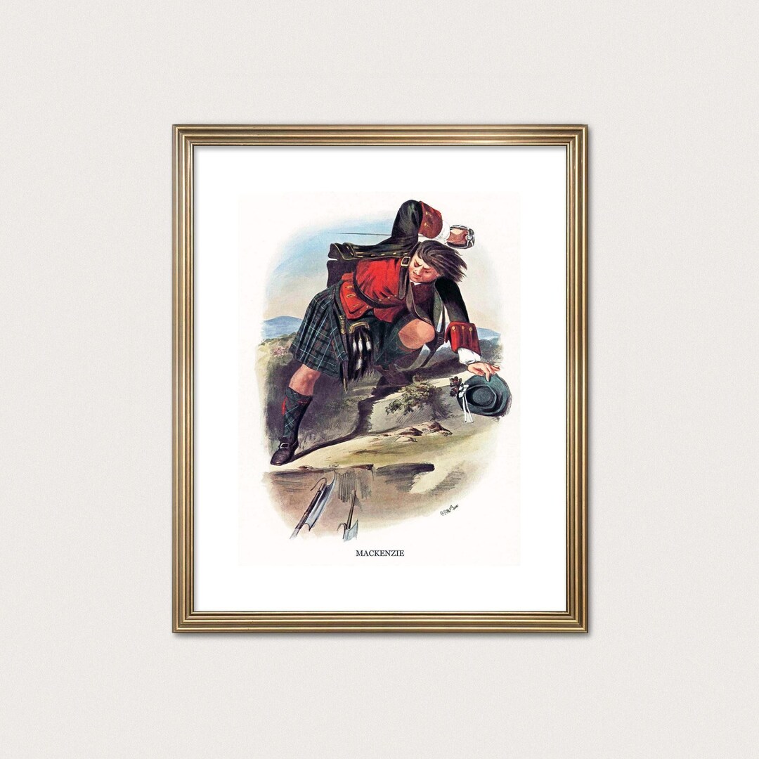 Mackenzie Clan Scottish Print: Vintage Highland Warrior Art (digital ...