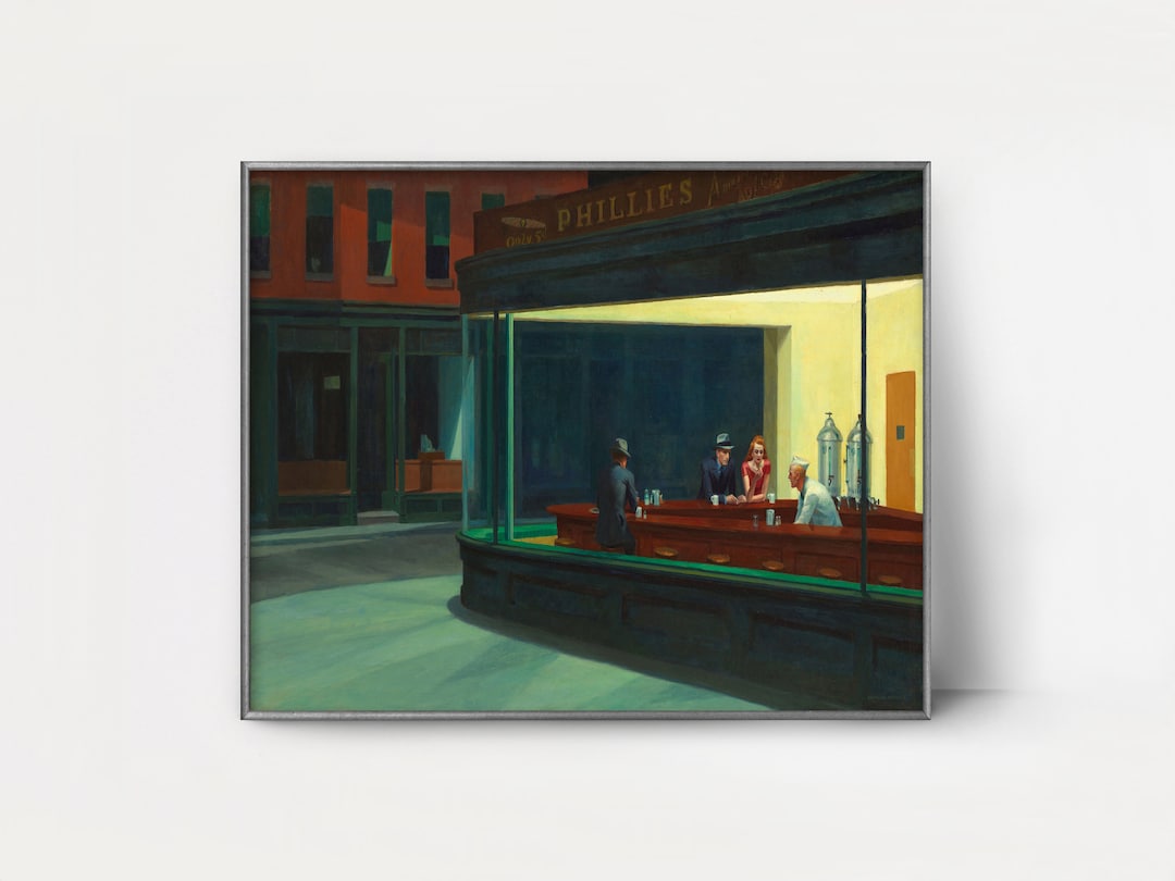 Nighthawks Edward Hopper Print - Modern Art Realism Painting, Diner ...