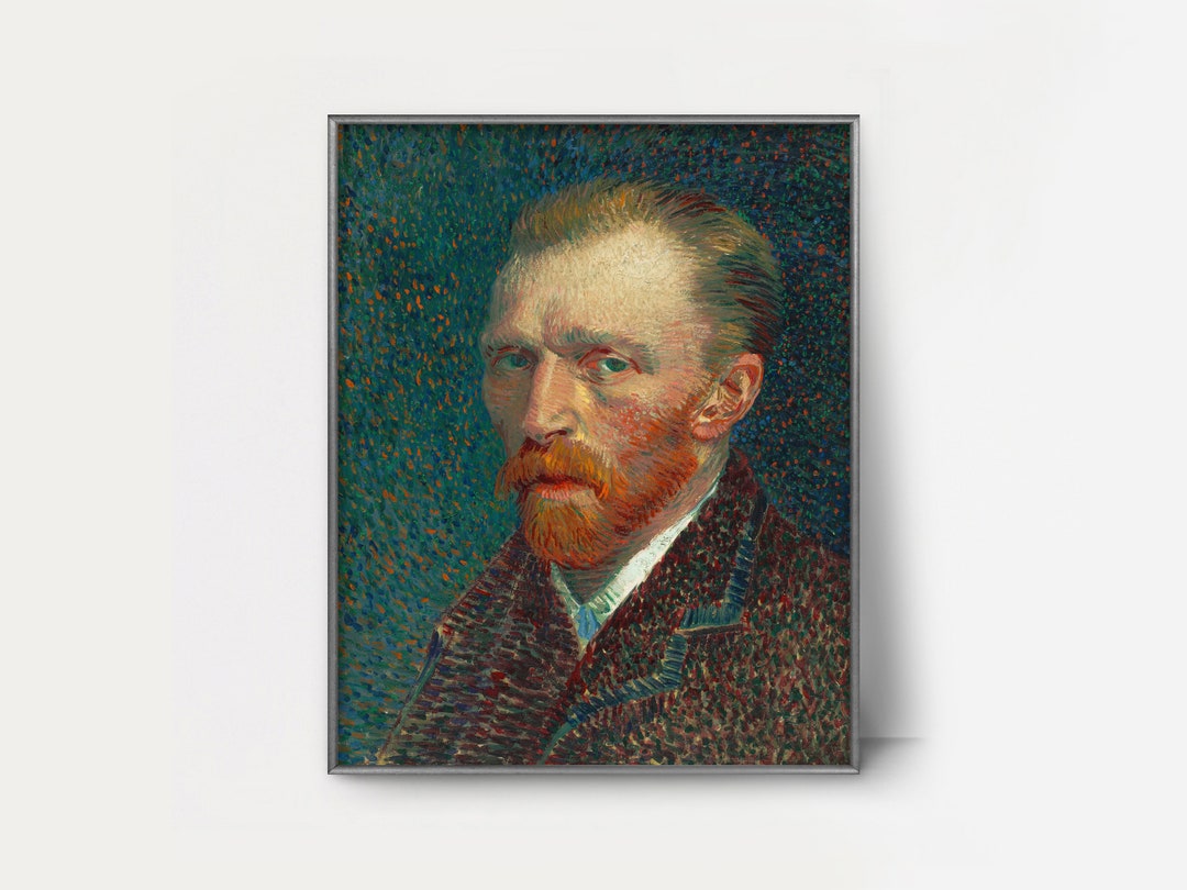 Van Gogh Self Portrait Printable - Vintage Moody French Art, Dark ...