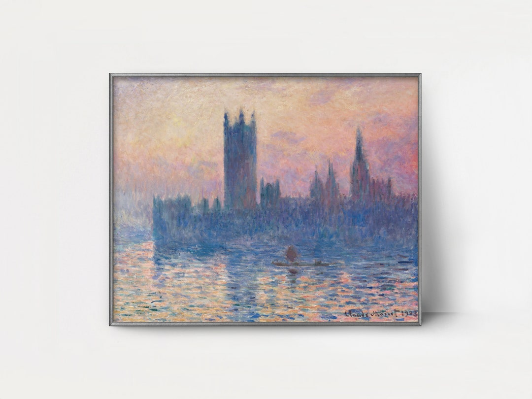Parliament Monet Print - London Art, Impressionist Cityscape, Sunset ...