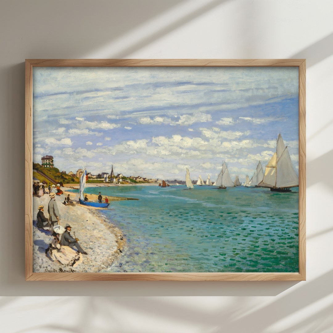 Claude Monet Print Beach Landscape, Sailing Sea Green Ocean Print - Etsy