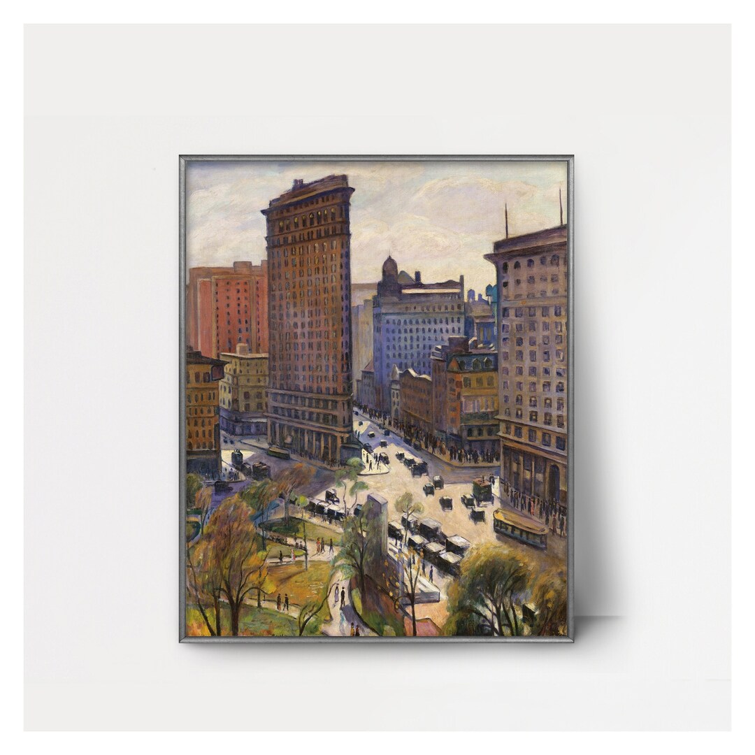 Flatiron Building 1900s NYC Landscape Painting New York City Wall Art ...