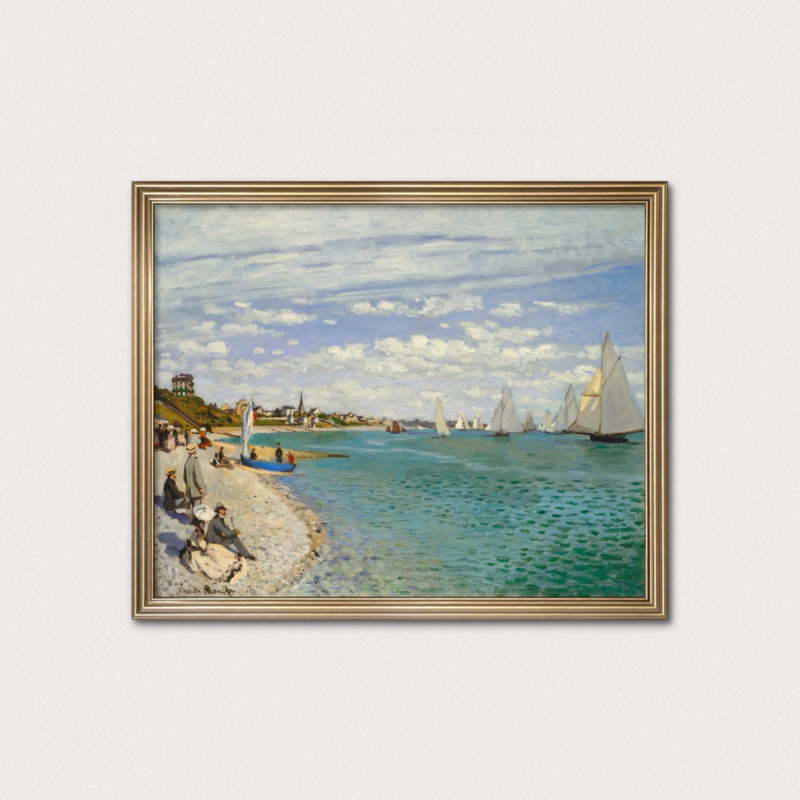 Claude Monet Print - Beach Landscape, Sailing Sea Green Ocean Print ...