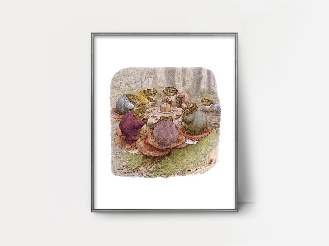 Toad Tea Party Beatrix Potter Printable Wall Art - Vintage Beatrix ...