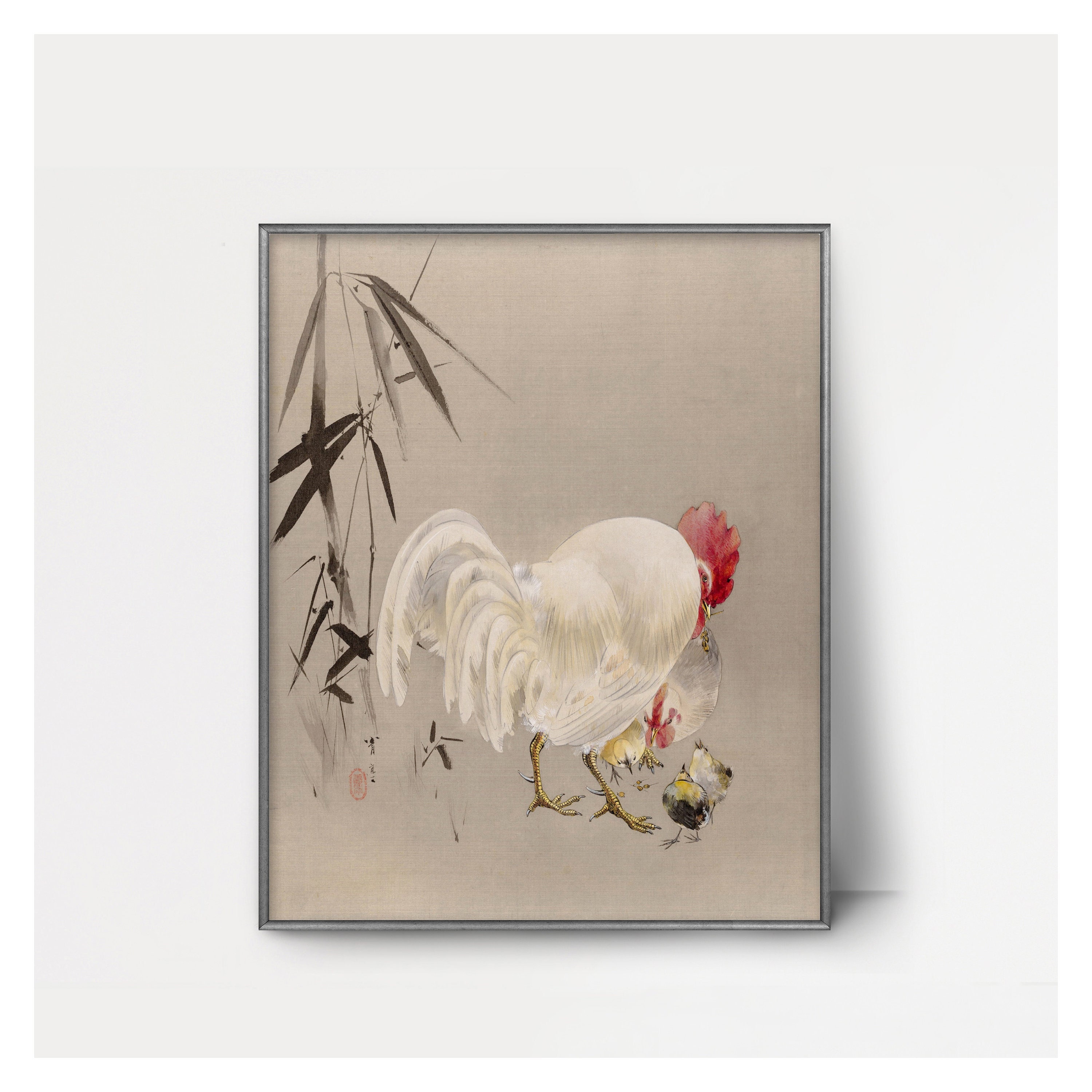 Japanese Fighting Rooster Art