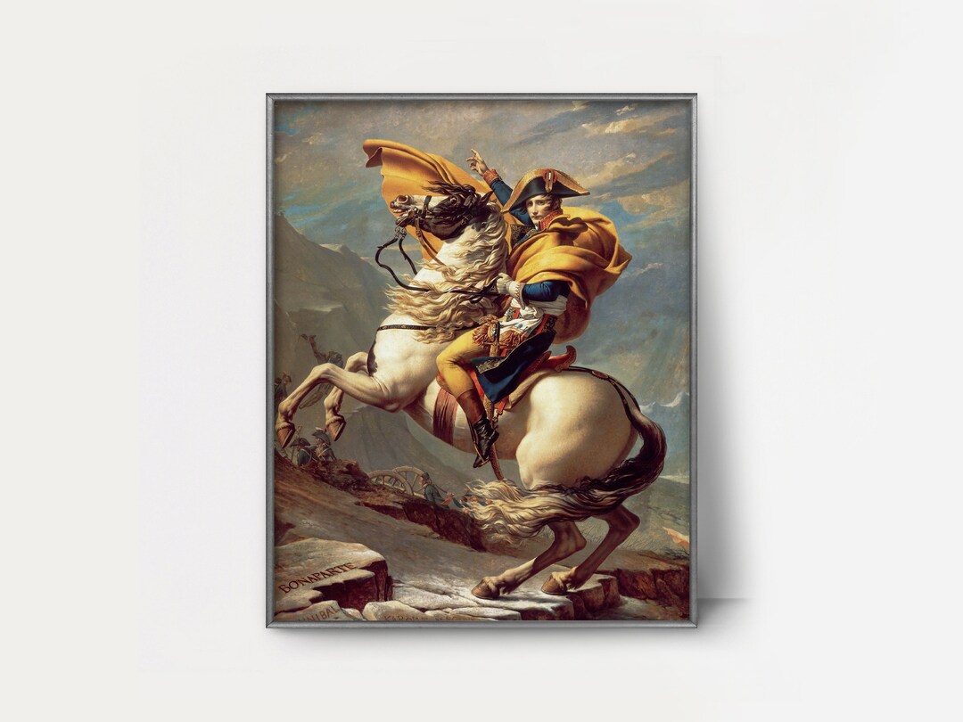 Napoleon Crossing the Alps Historical Print - Neoclassical Military ...
