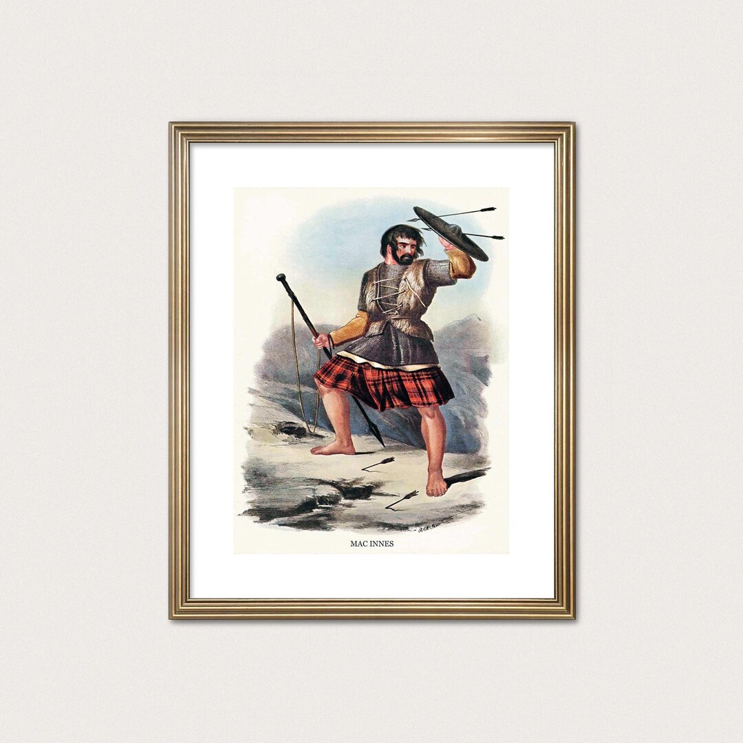 Macinnes Clan Scottish Warrior Print: Vintage Highland Art (digital ...