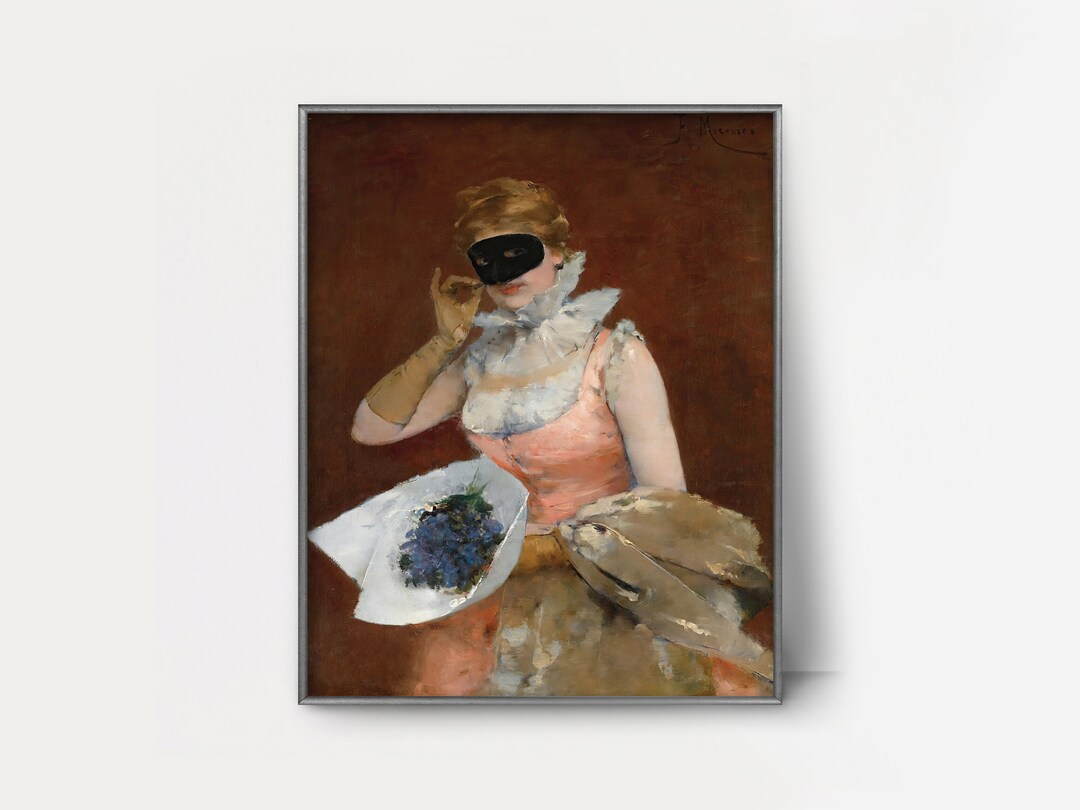 Printable Glamorous Woman Art Vintage Spanish Masquerade Ball Portrait ...