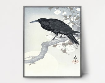 Japanese Crow Art - Etsy