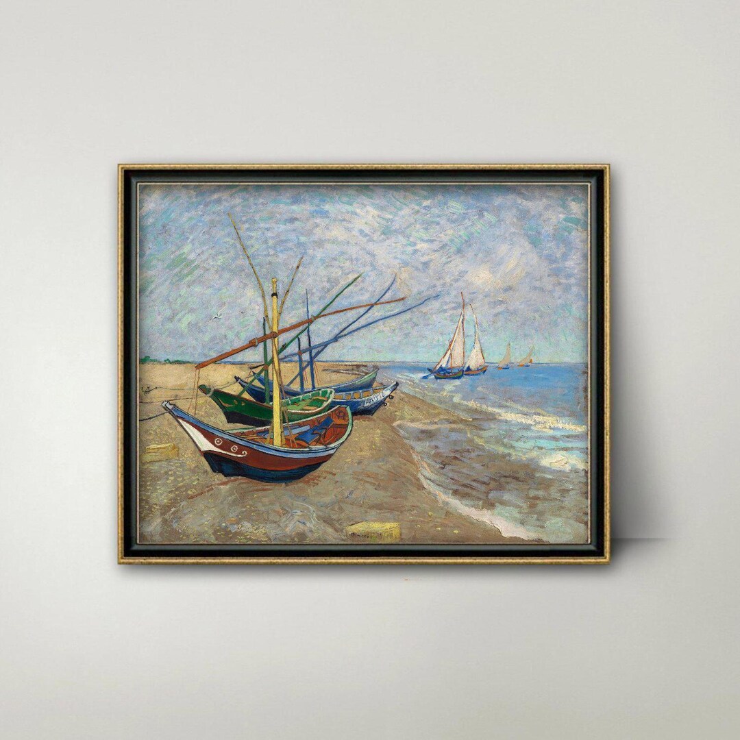 Fishing Boats Van Gogh Download - French Beach Art, Impressionist ...