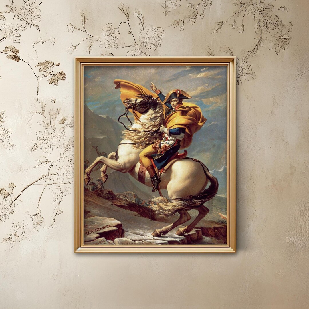 Napoleon Crossing the Alps Historical Print - Neoclassical Military ...