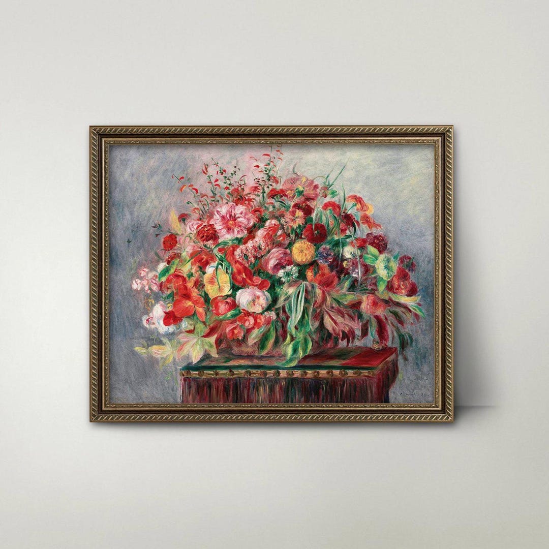 Renoir Floral Still Life Print: French Impressionist Art (digital ...