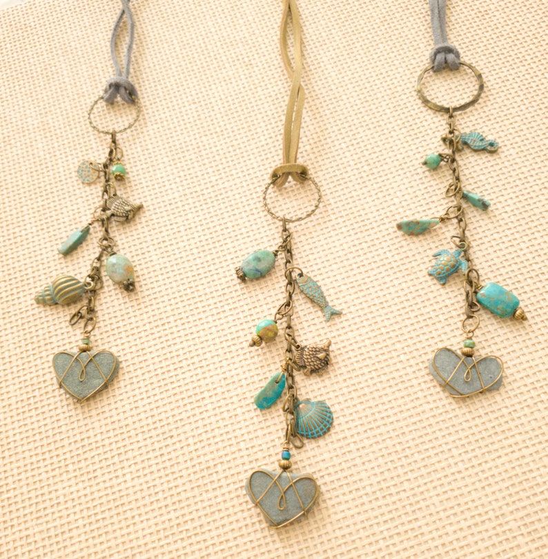 Heart Stone Necklace Heart Stone Jewelry Beach Necklace Boho Valentine ...