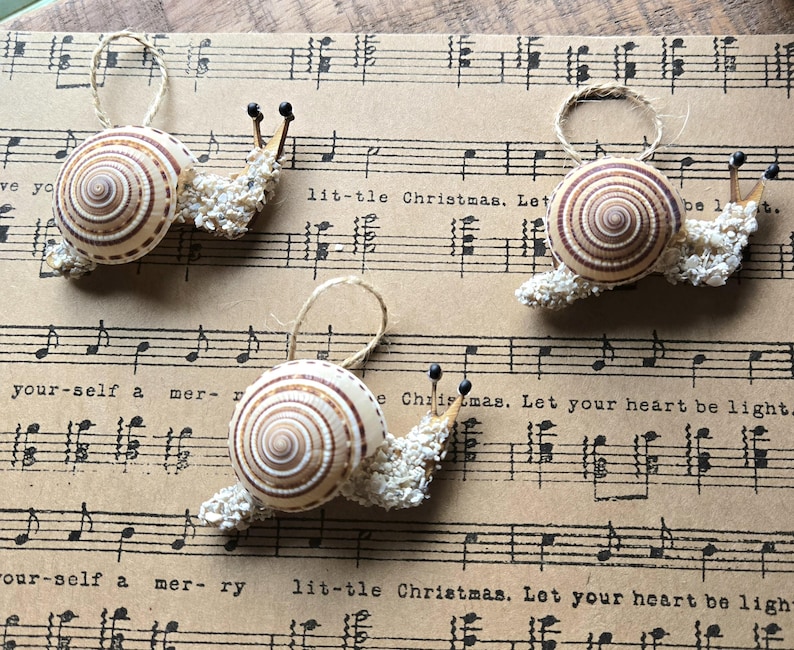 Handmade Shell Snail Christmas Ornament: Ocean Theme - Etsy