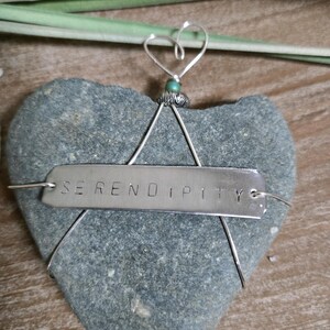 Serendipity Stamped Heart Stone Paperweight-beach Rock Love Valentine ...