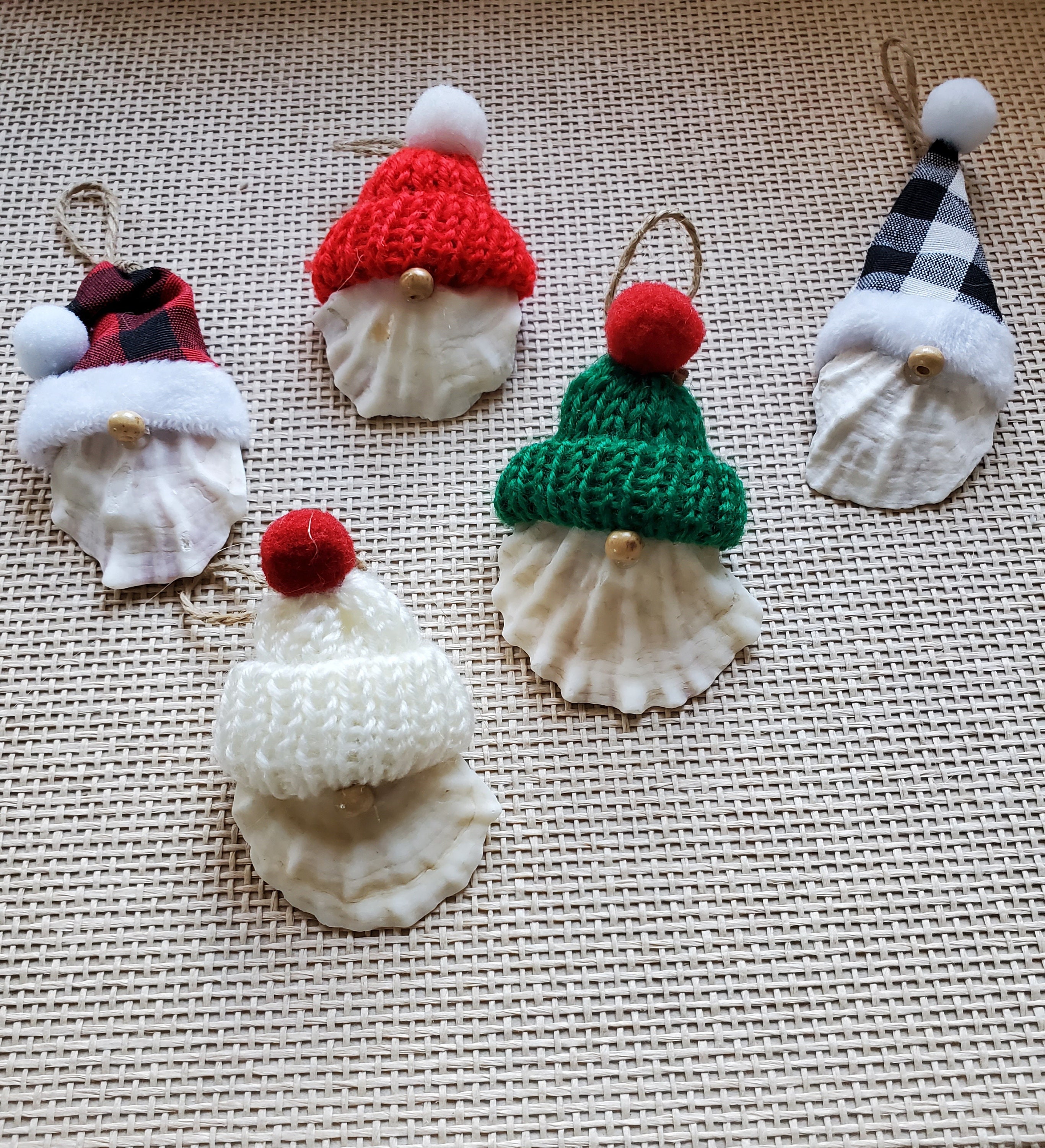 Gnome Ornament Set, Gnomes, Shell Gnomes, Christmas Gnomes - Etsy