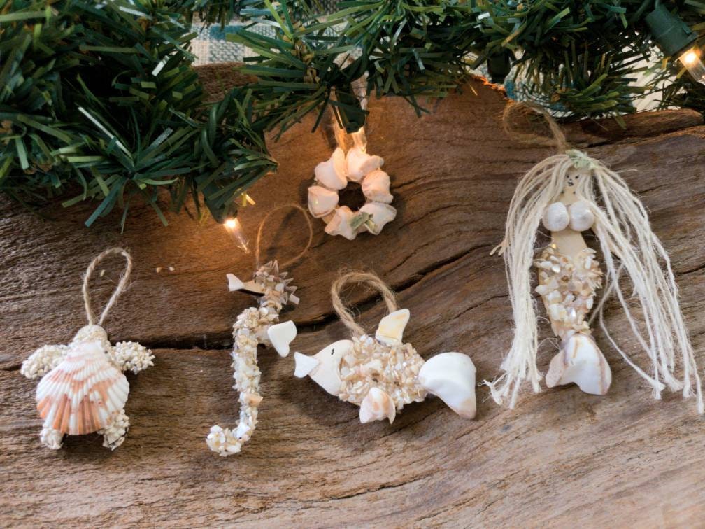 New Handmade Turtle Shell Ornament, Seaside Ornament, Coastal Christmas ...