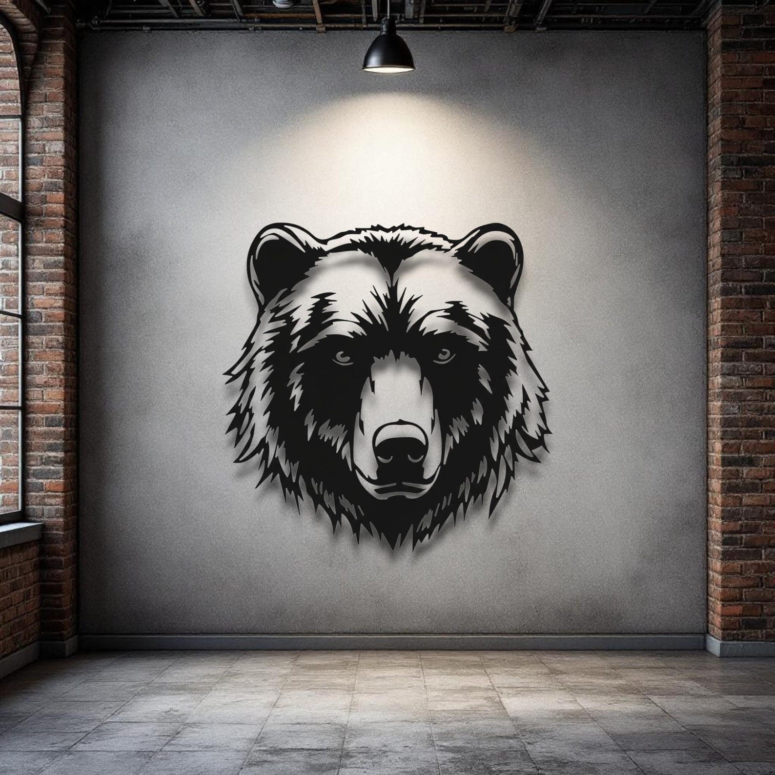 Bear Head Metal Wall Art: Black Steel Wildlife Decor - Etsy