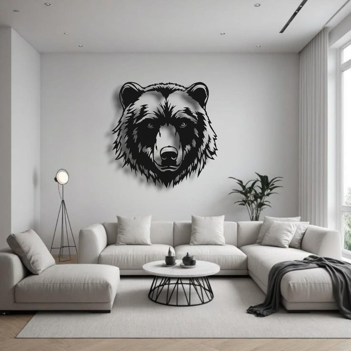 Bear Head Metal Wall Art: Black Steel Wildlife Decor - Etsy