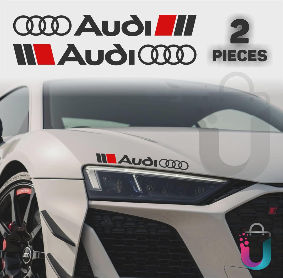 2× Audi Stickers 28cm – Car Decals for Side Skirt & Bonnet | Badge ...