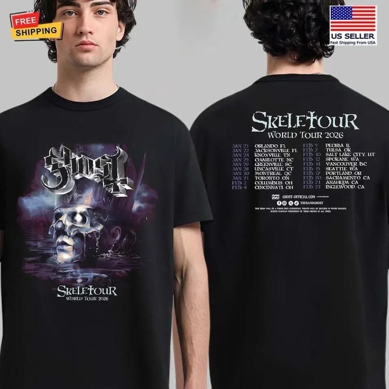 Ghost Skeletour World Tour 2026 North American Two Sided T-shirt - Etsy