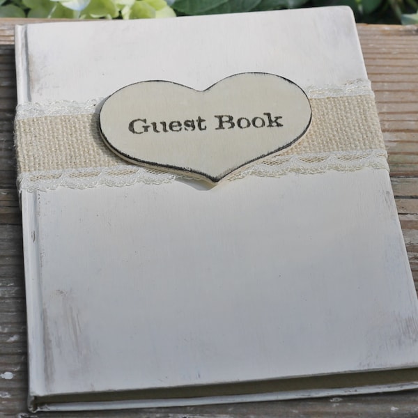 Burlap Guest Book - Etsy